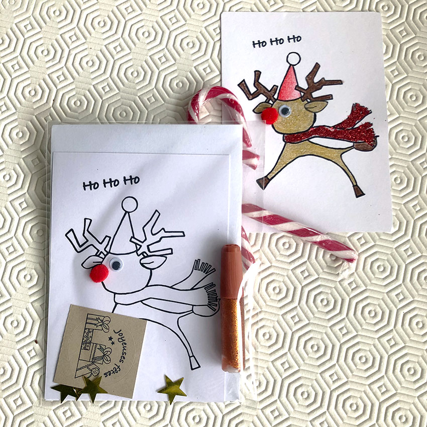 kit_caribou_nez_rouge2 – An'imato Jeux nomades kits créatifs coloriages lavables